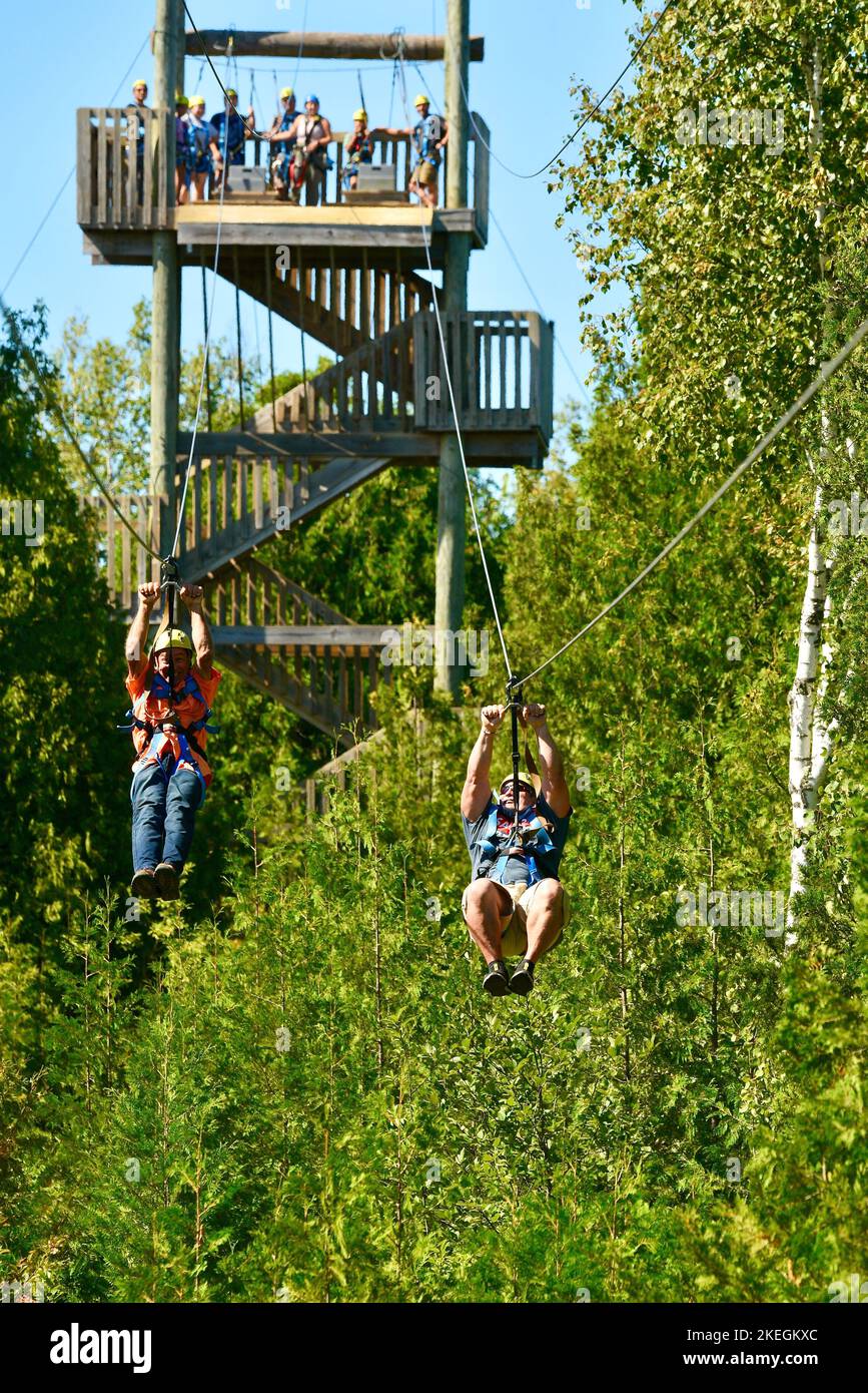 Thrilling tower zipline hi-res stock photography and images - Alamy