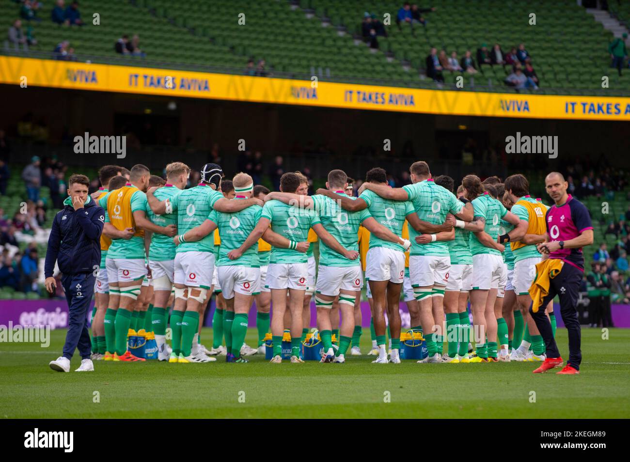 Dublin, Ireland. 12th Nov, 2022. The Irish rugby team during the Bank ...