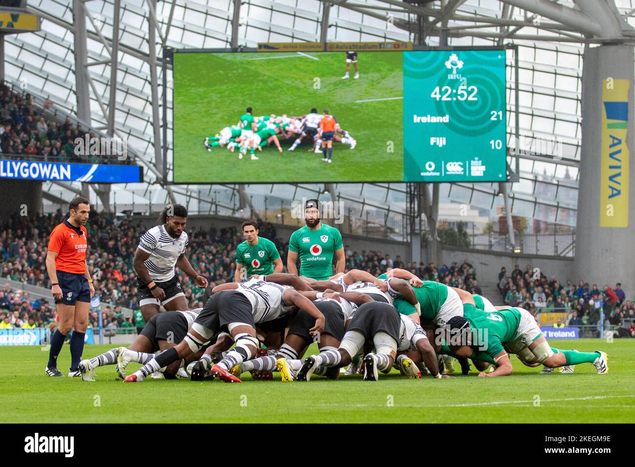 Dublin, Ireland. 12th Nov, 2022. A scrum during the Bank of Ireland Nations Series match between ...