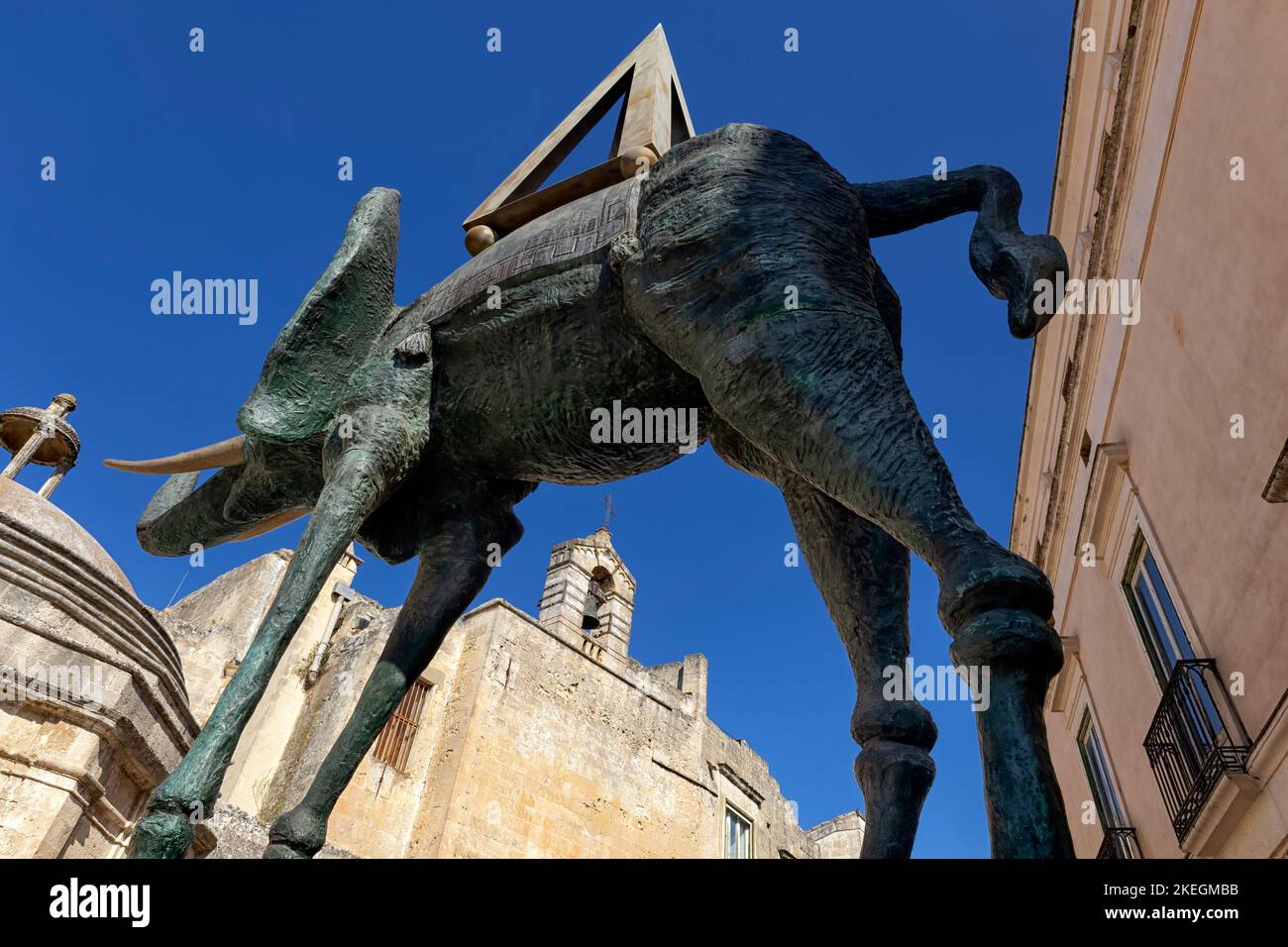 MATERA, ITALY - OCTOBER 17, 2022: Space elephant sculpture designed by ...