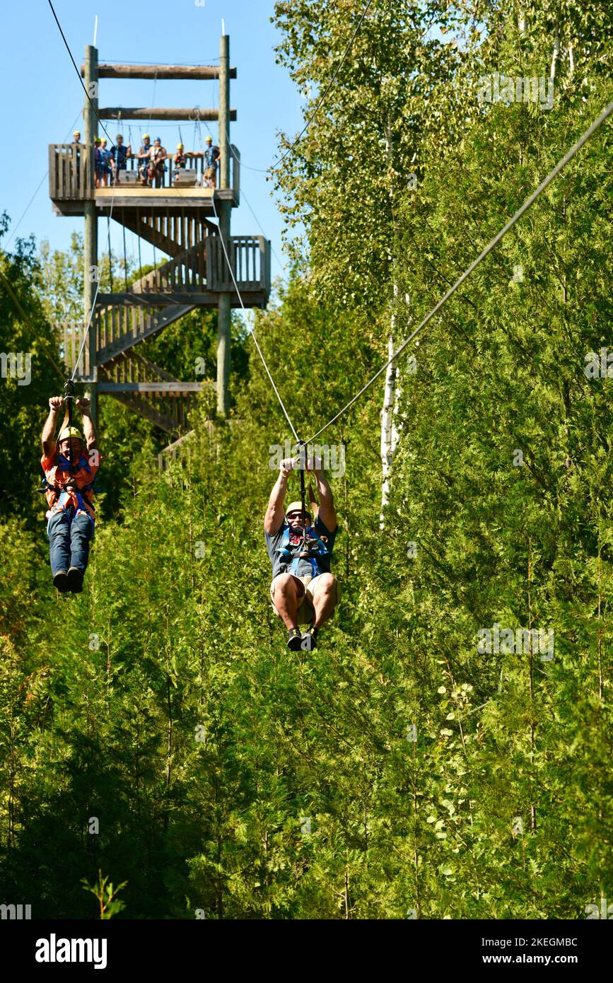Thrilling tower zipline hi-res stock photography and images - Alamy