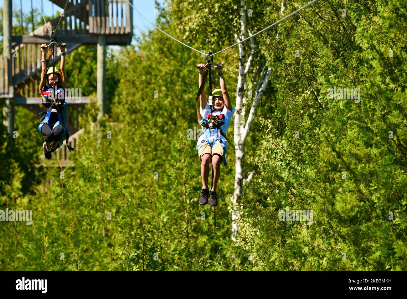 Thrilling tower zipline hi-res stock photography and images - Alamy