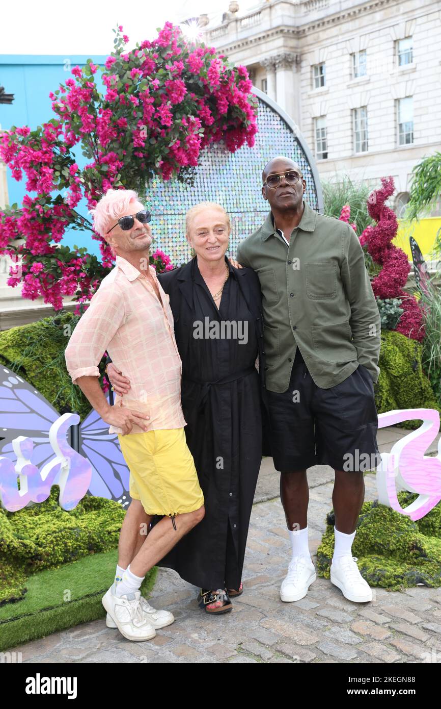 Jerry Stafford, Camilla Lowther and Charles Aboah attend the opening ...