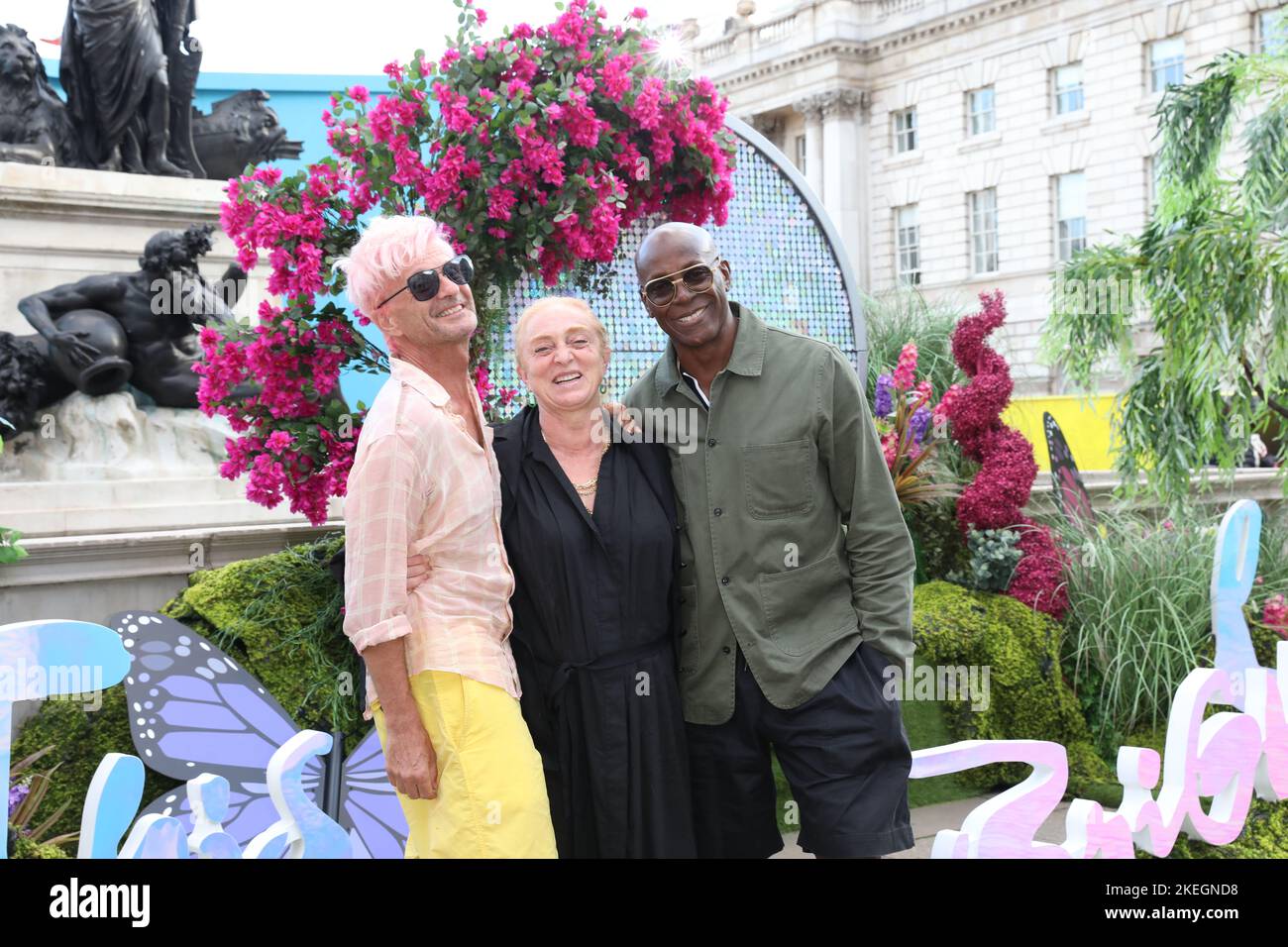 Jerry Stafford, Camilla Lowther and Charles Aboah attend the opening ...