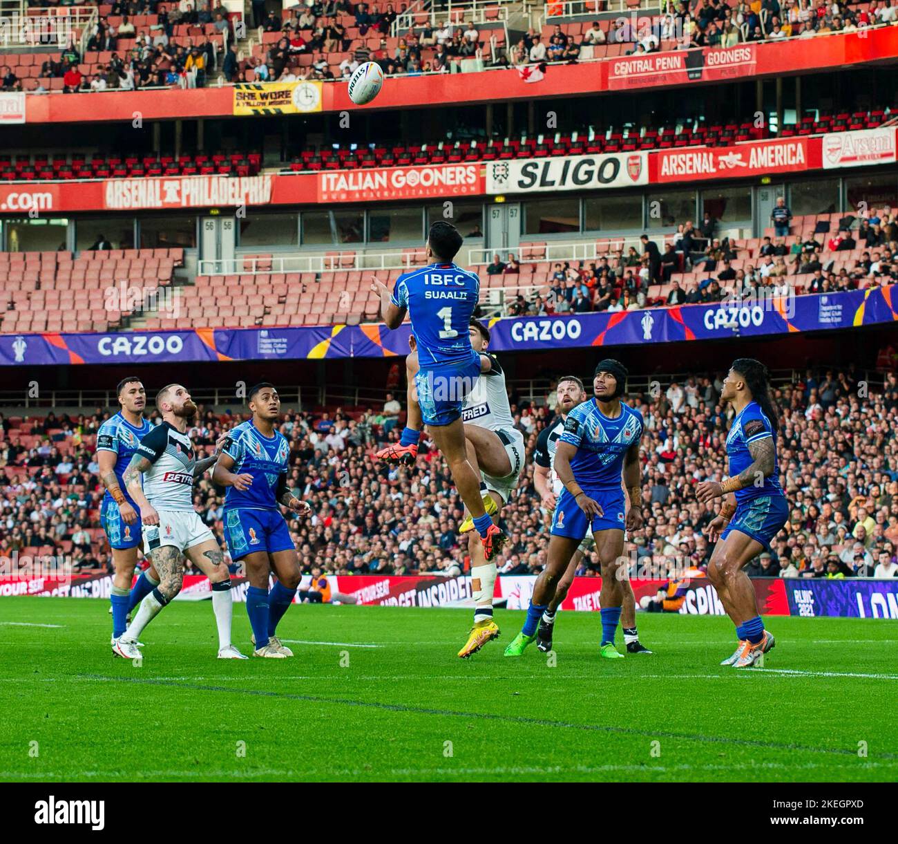 London ENGLAND - NOVEMBER 12. Joseph Suaali'i of Samoa in action during ...