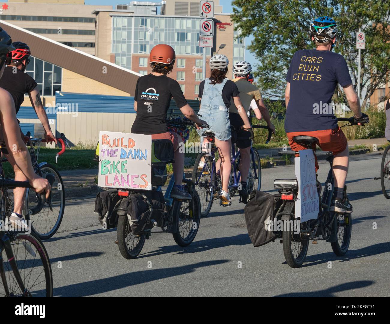 Bike safety awareness ride through streets of Halifax Stock Photo - Alamy