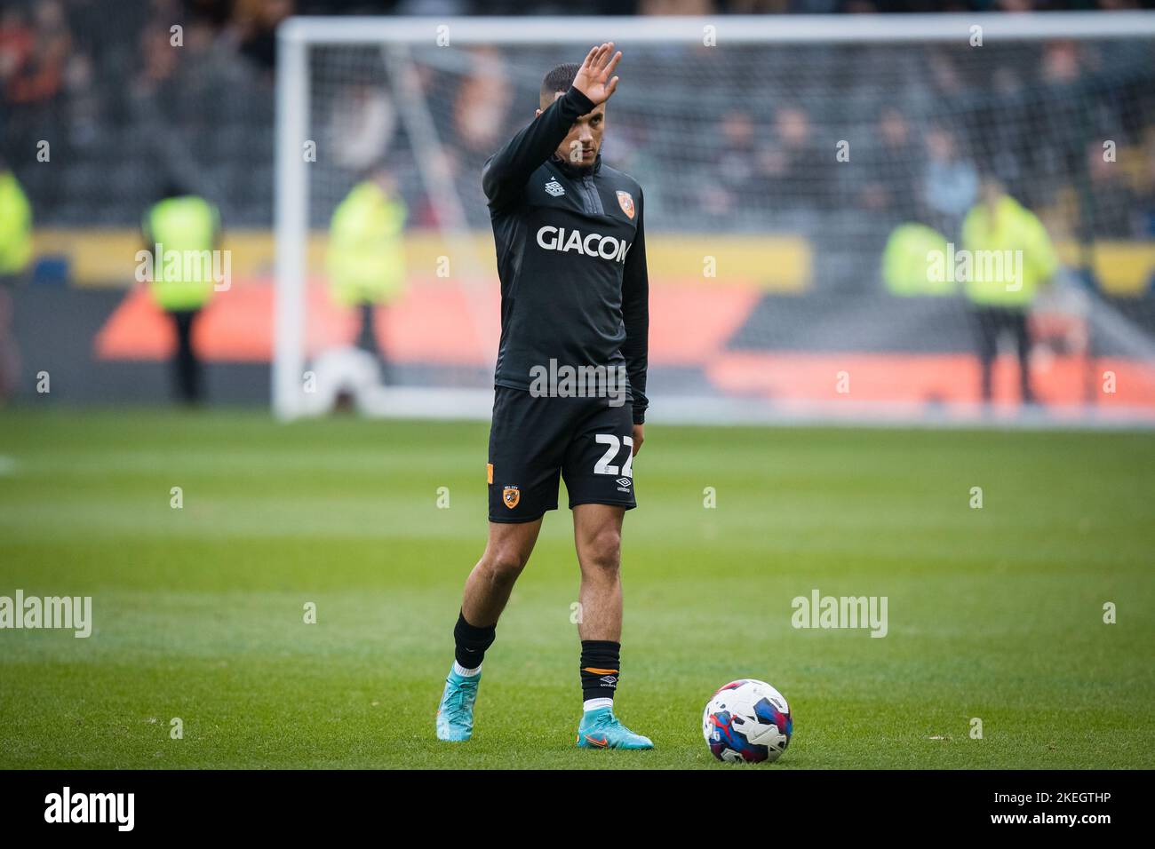 Tyler Smith #22 of Hull City waves to the supporters ahead of the Sky ...