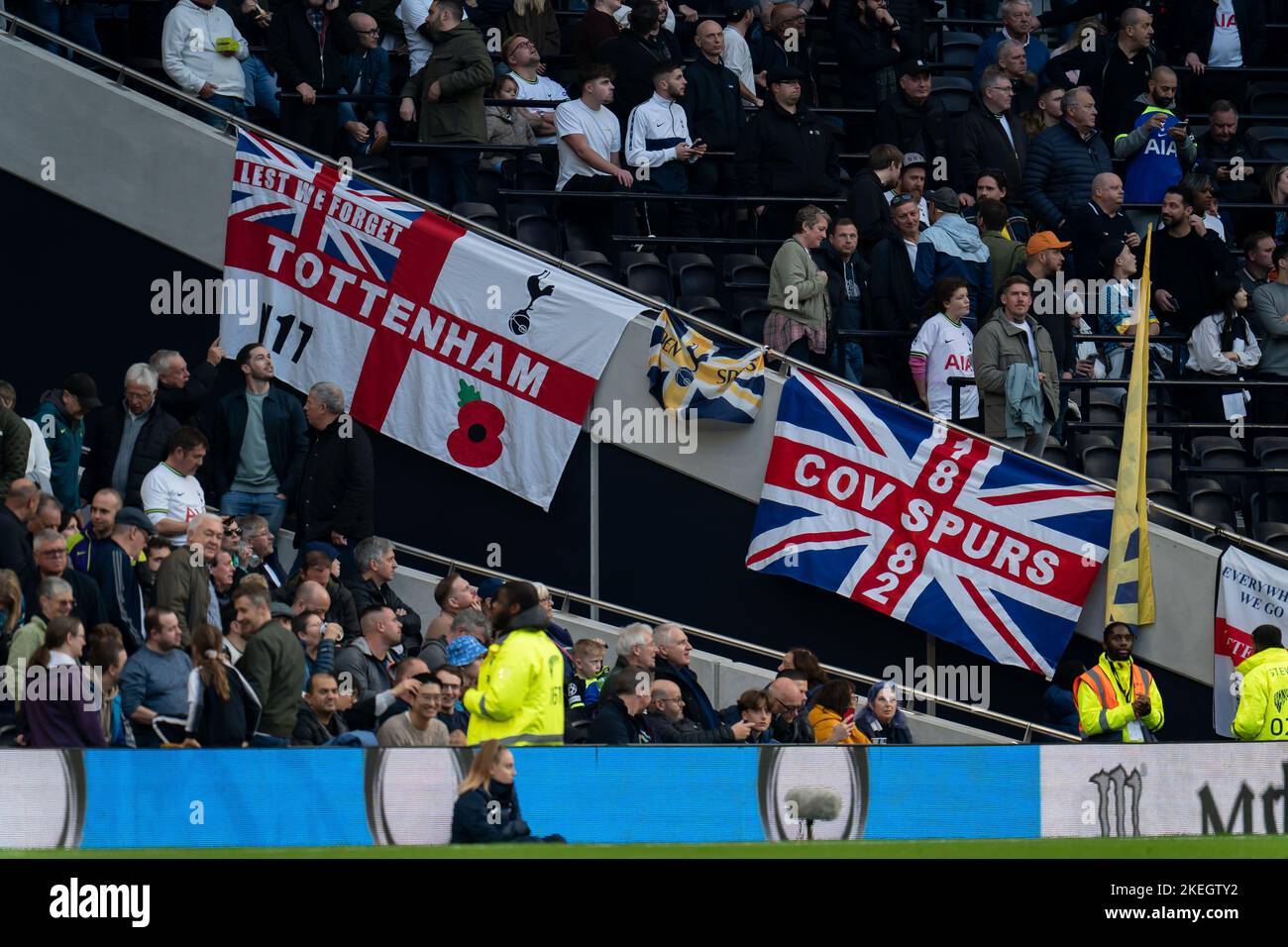 Tottenham Hotspur flags during the Premier League match Tottenham ...