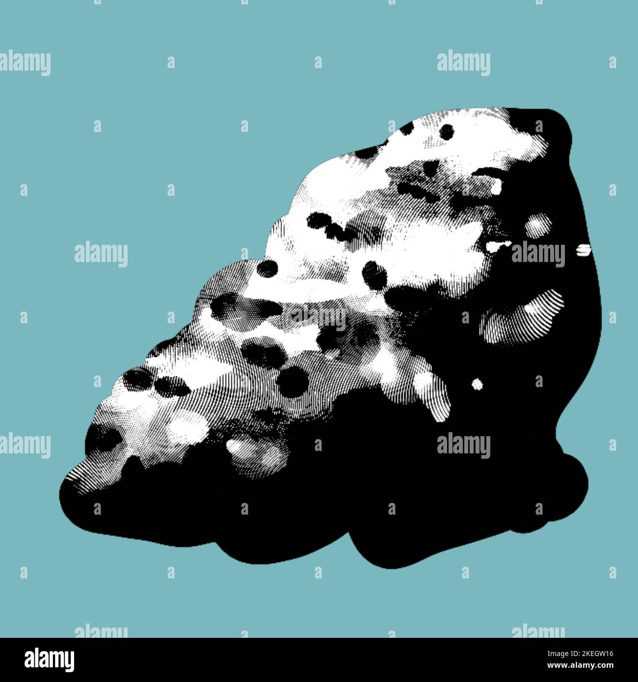 graphic engraving of stones. realistic illustration of sea stone Stock ...