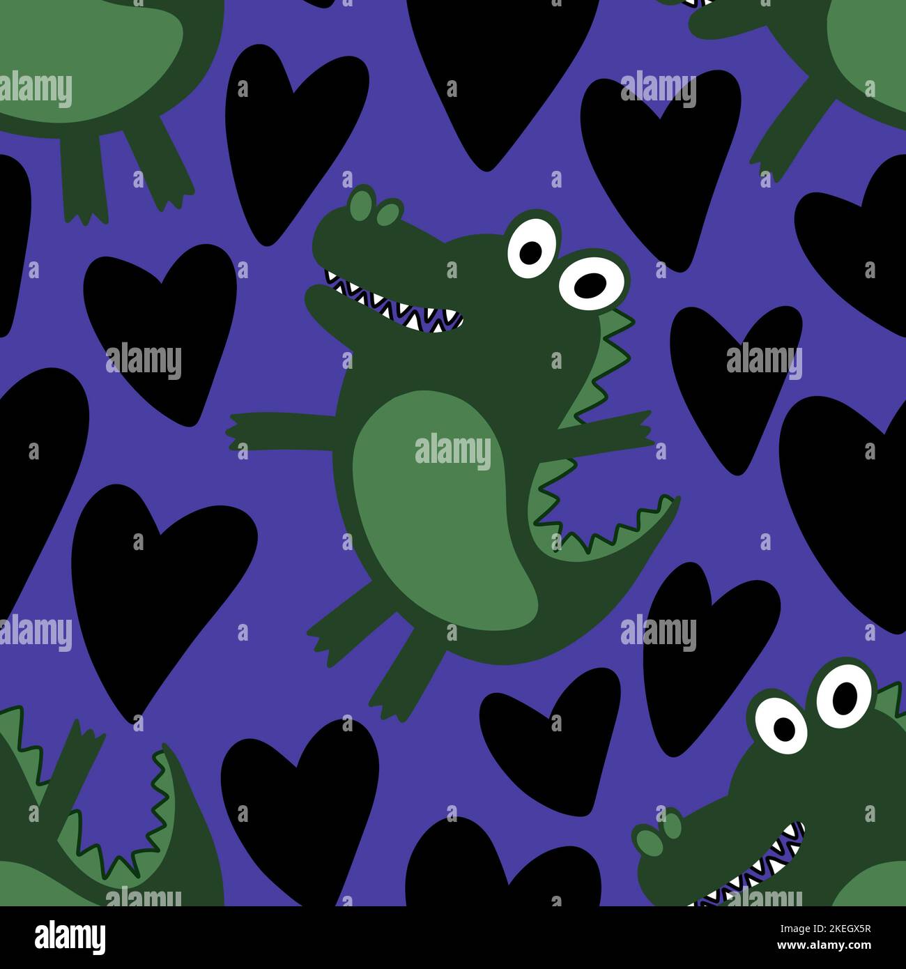 Animals cartoon seamless crocodile dinosaur dragon pattern for wrapping ...