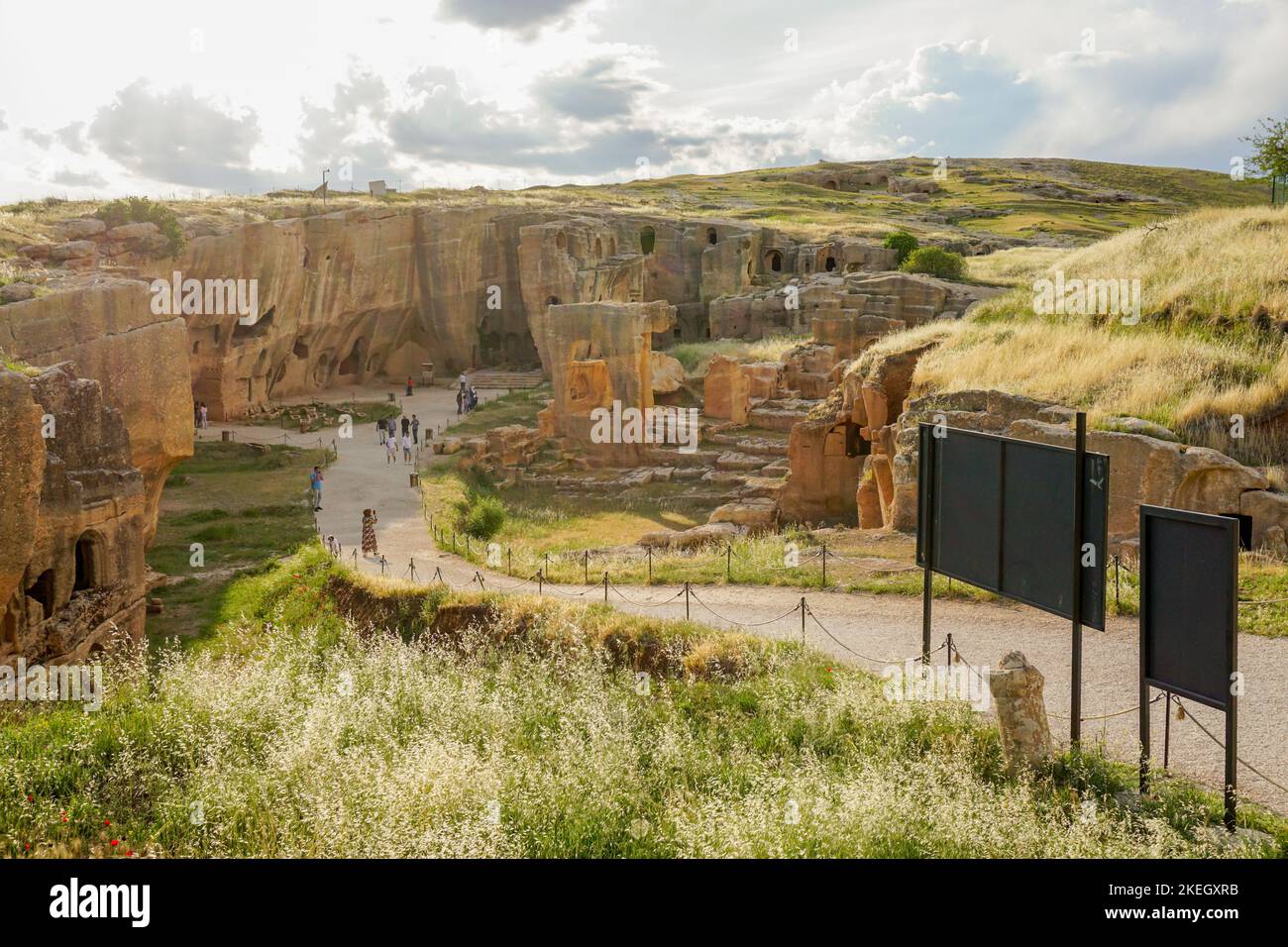 The ruins of ancient fortress city Dara with necropolis of East Roman ...
