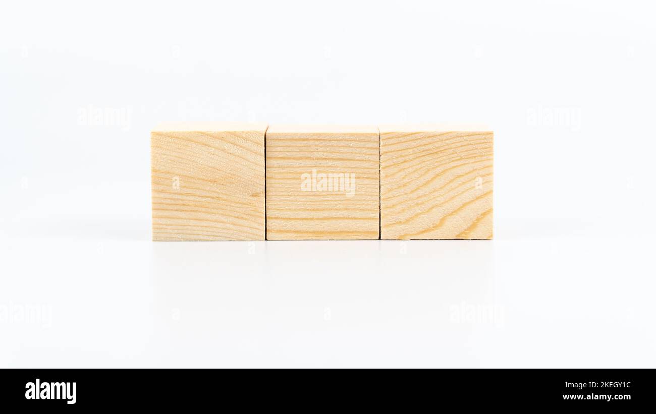 Wooden cubes for copy space for text isolated on white background ...