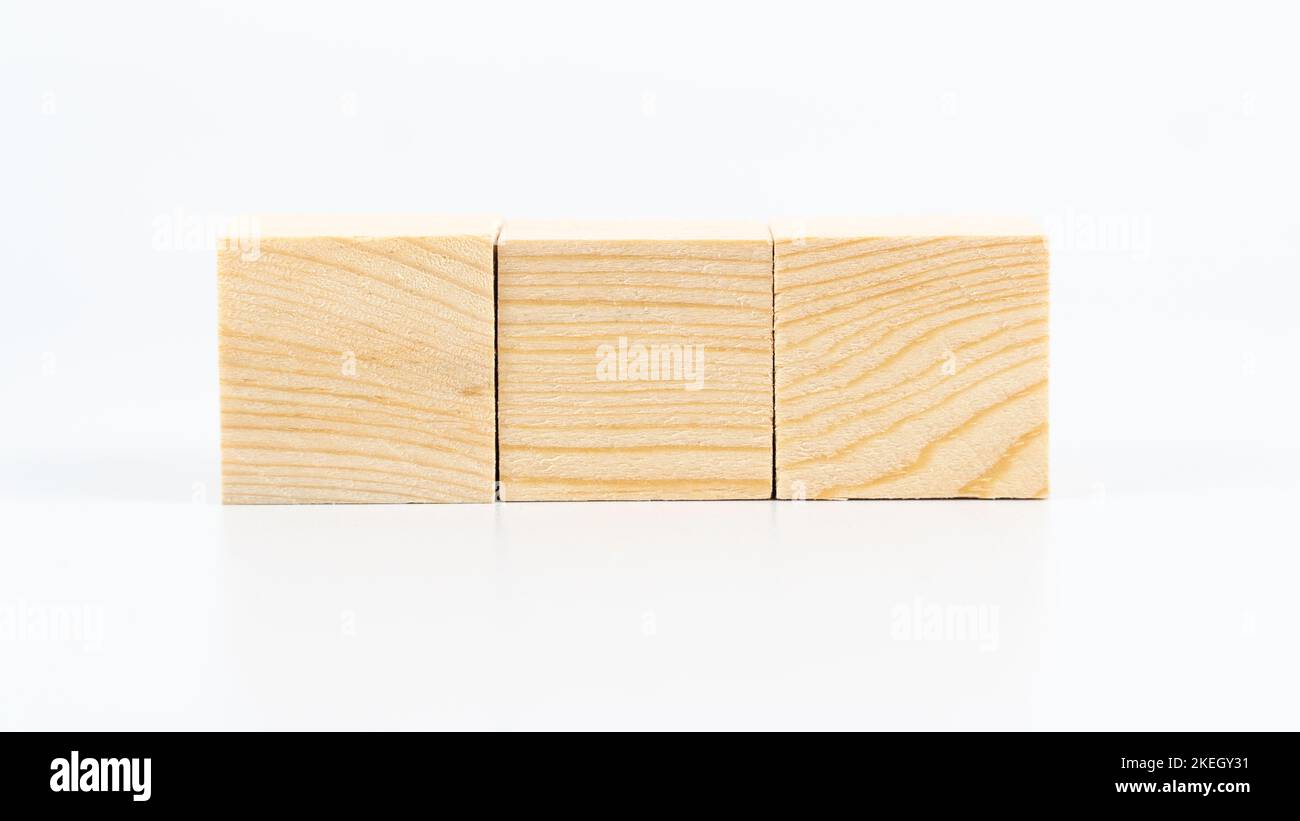 Wooden cubes for copy space for text isolated on white background ...