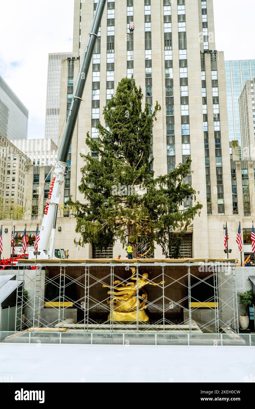 New York, New York, USA. 12th Nov, 2022. An 82 foot tall, 50 feet in ...