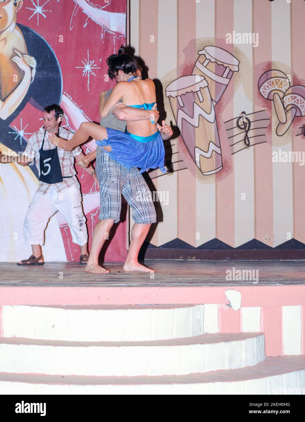Tourist in a Cuba resort entertainment night show, Cayo Santa Maria ...