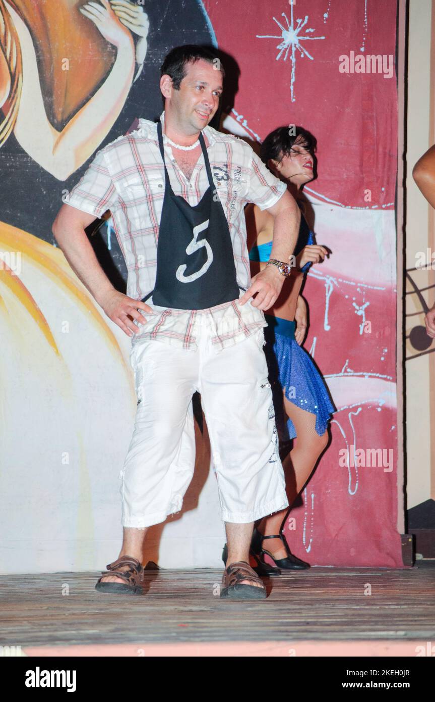 Tourist in a Cuba resort entertainment night show, Cayo Santa Maria ...