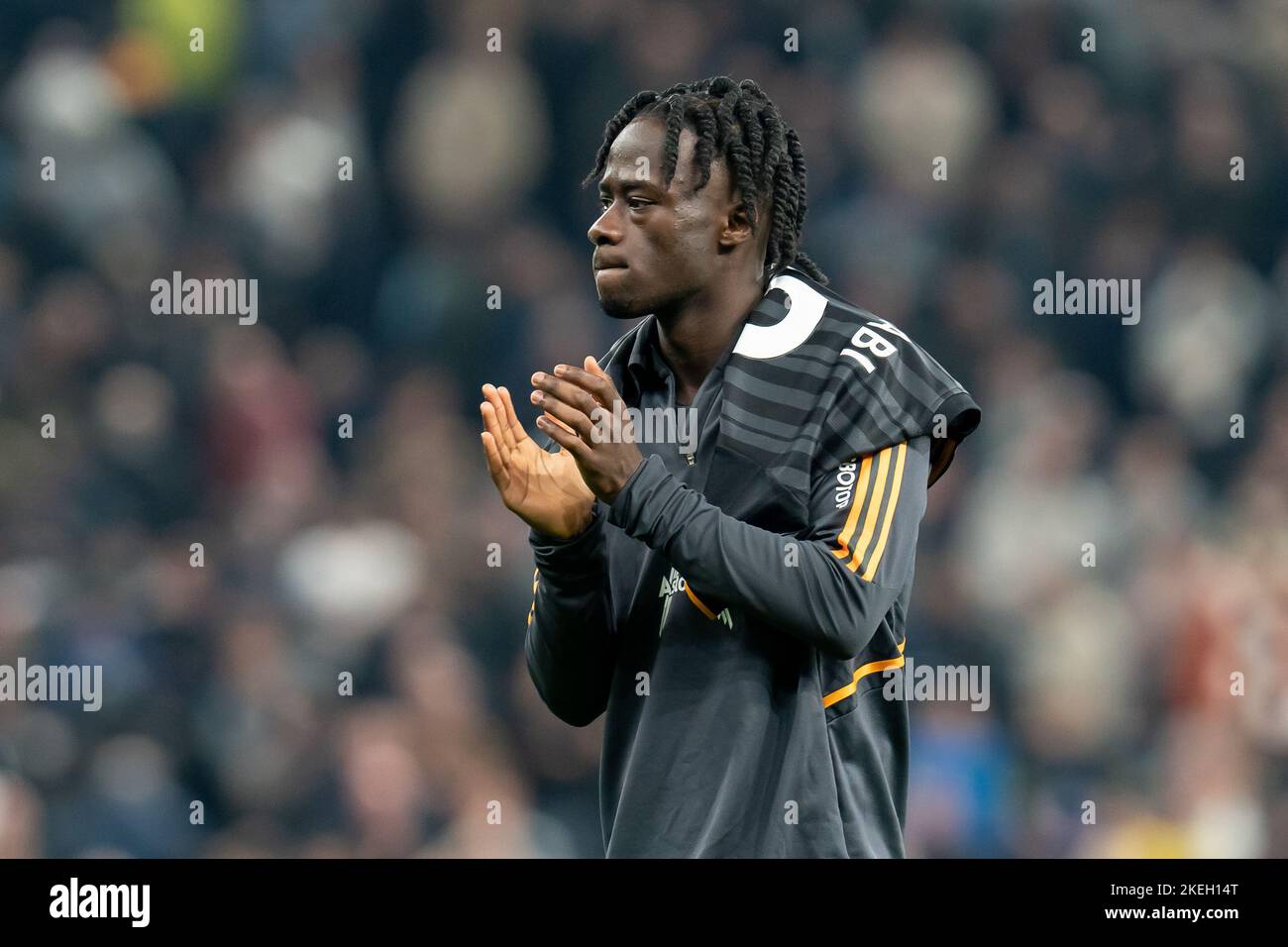 Darko Gyabi #18 of Leeds United during the Premier League match ...