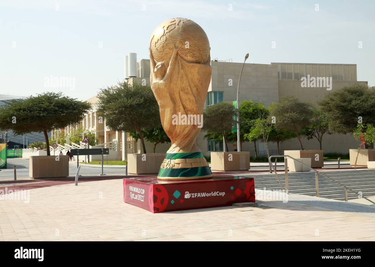 Doha, Qatar. November 12, 2022, Doha, Qatar: A Replica of the FIFA Cup ...