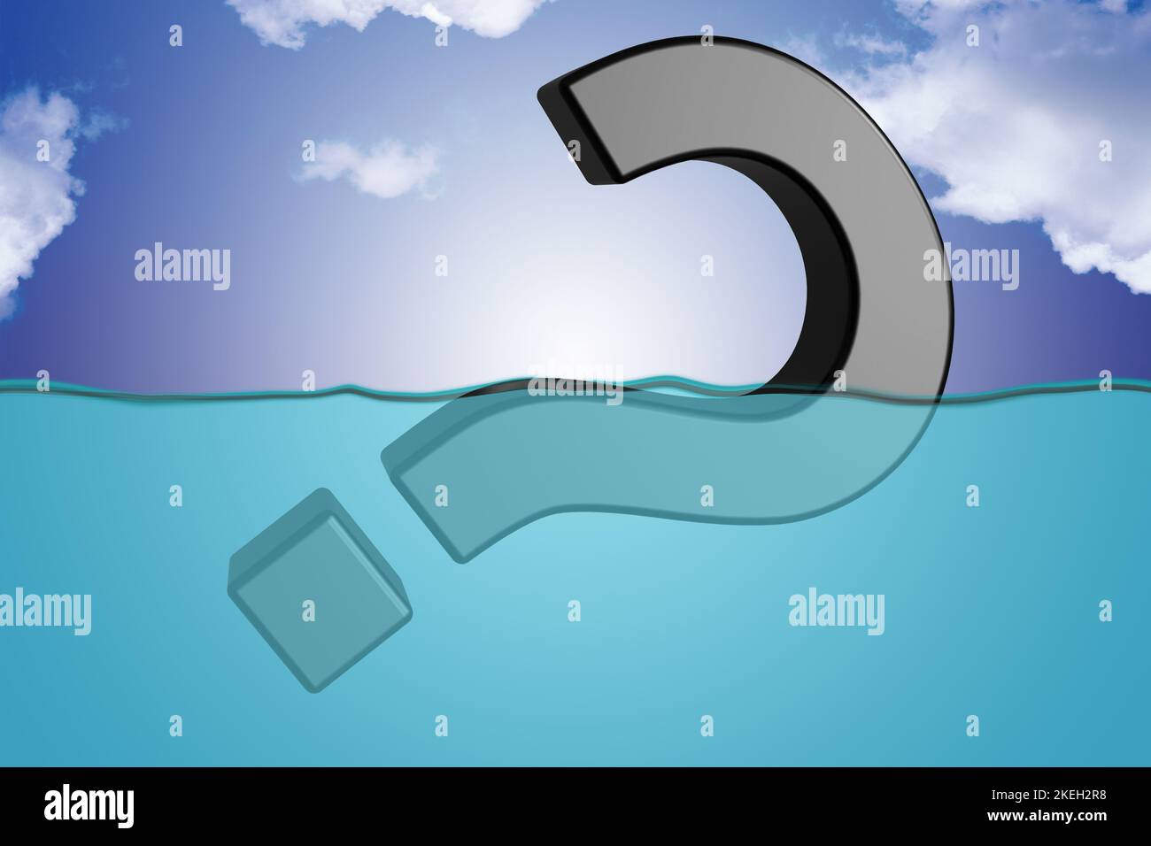 Floating question marks for doubt concept, 3d rendering Stock Photo - Alamy
