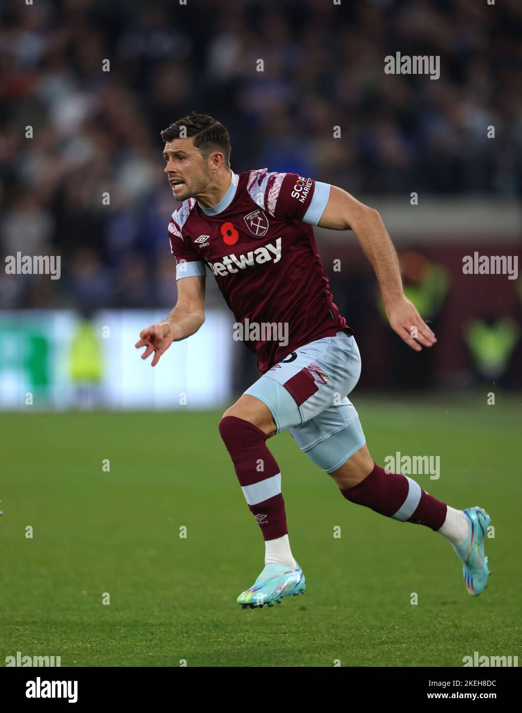 London, UK. 12th Nov, 2022. Aaron Cresswell (WHU) at the West Ham ...