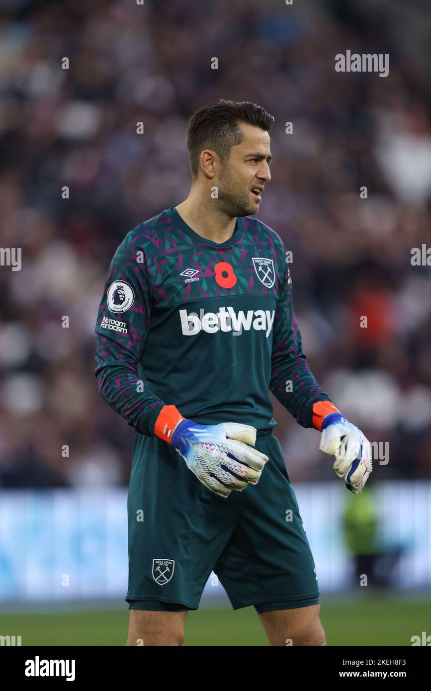 London, UK. 12th Nov, 2022. Lukasz Fabianski (WHU) at the West Ham ...