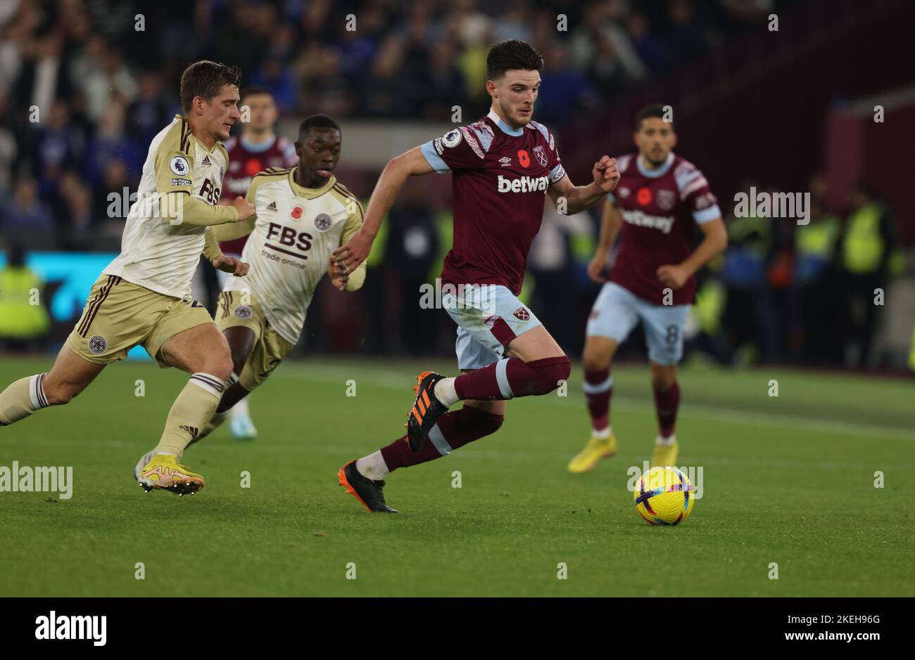 London, UK. 12th Nov, 2022. Declan Rice (WHU) at the West Ham United v ...