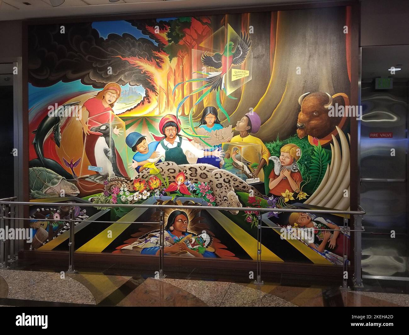 In Peace and Harmony with Nature mural in the basement of the Denver ...