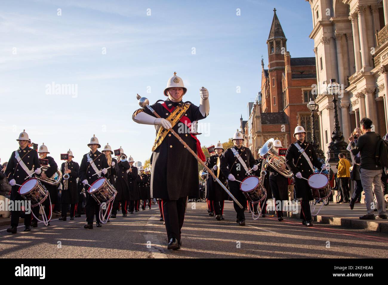 London, UK. 12th November 2022. Military personnel march at the Lord ...