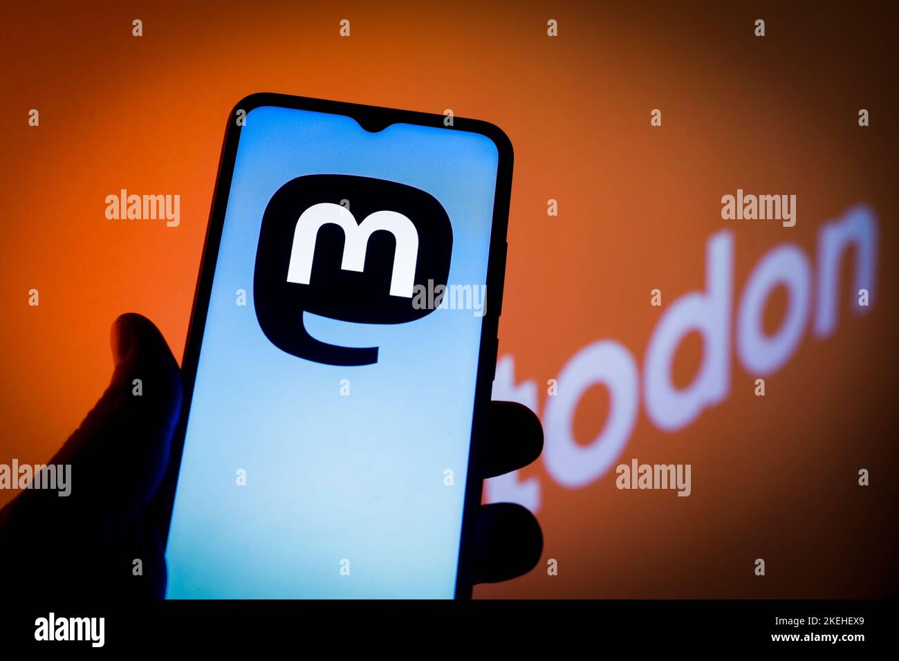 The Twitter and Mastodon app logos are seen in this photo illustration ...