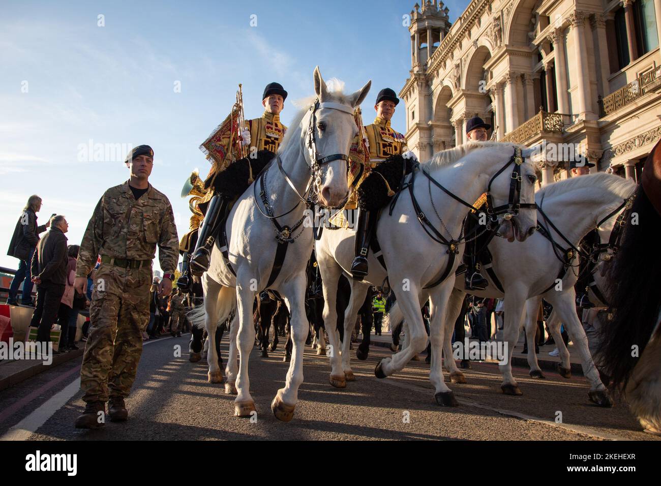 London, UK. 12th November 2022. White horses take part in the Lord ...