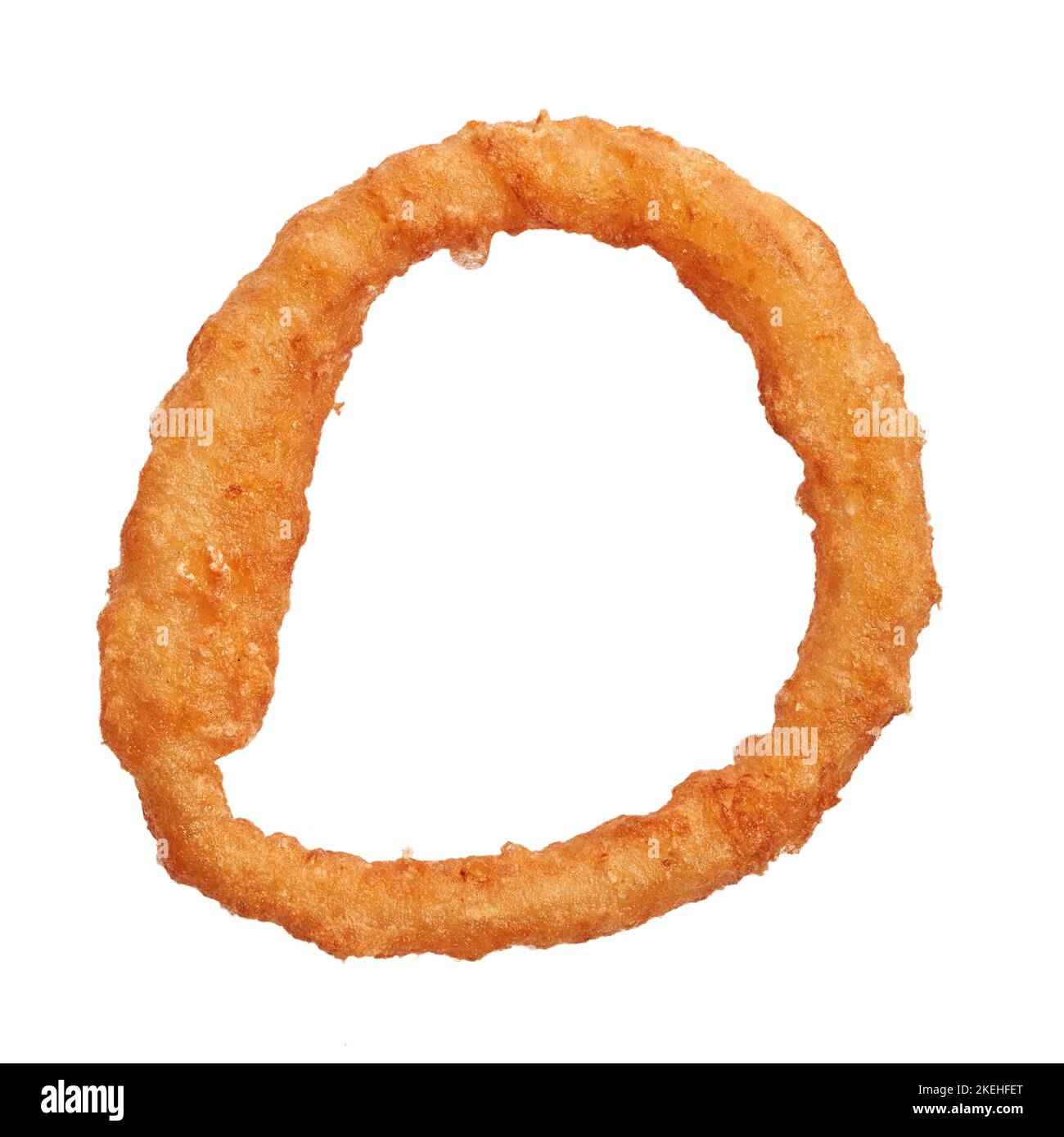 Single fried onion ring over white isolated background Stock Photo - Alamy