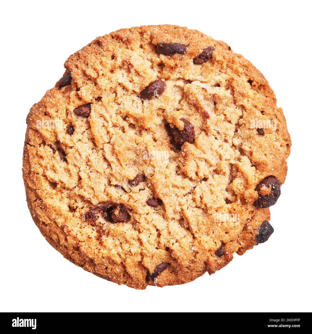 Delicious single chocolate cookie over isolated white background Stock ...