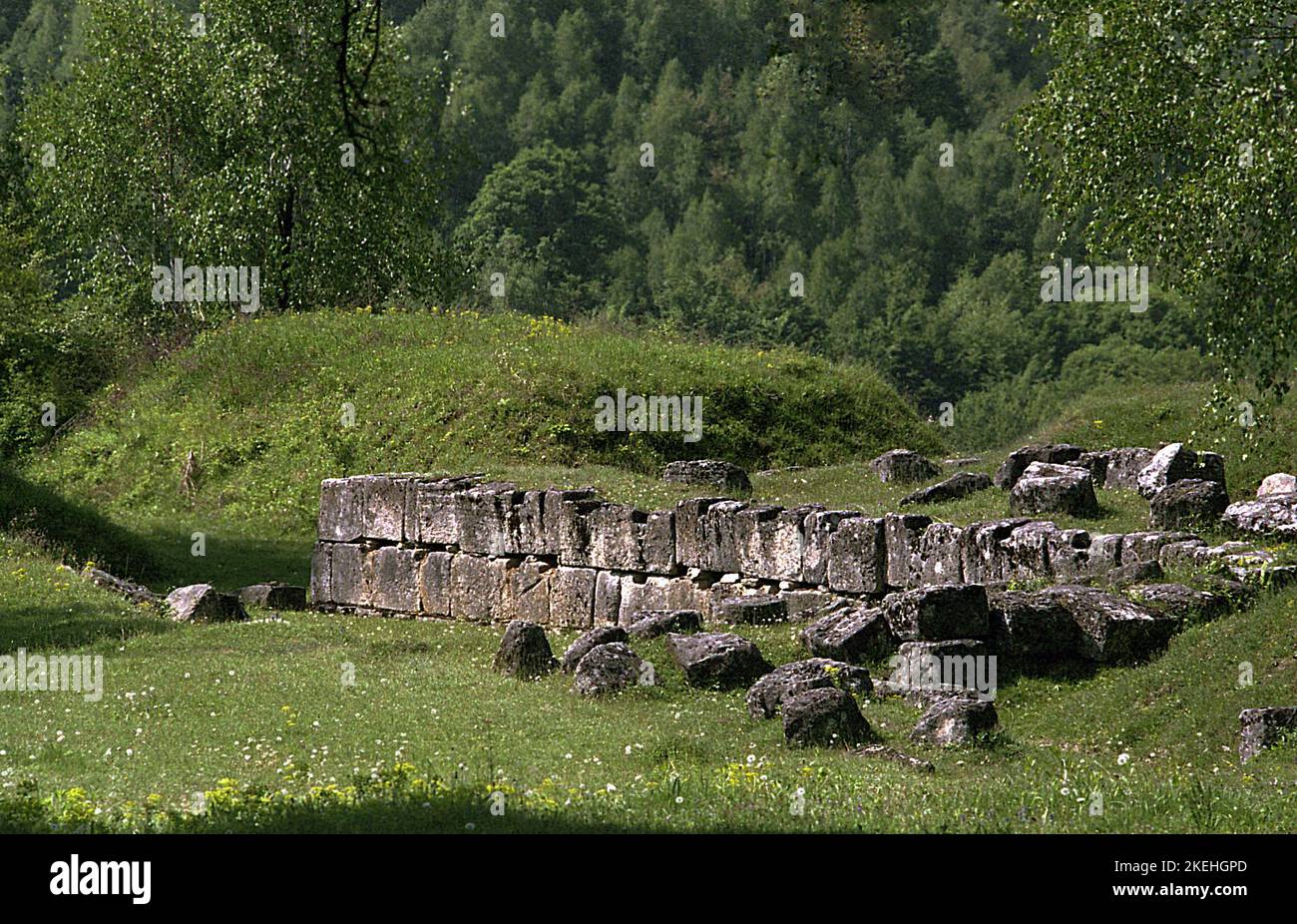 Hunedoara County, Romania, 2003. The ruins of the Costești- Blidaru ...