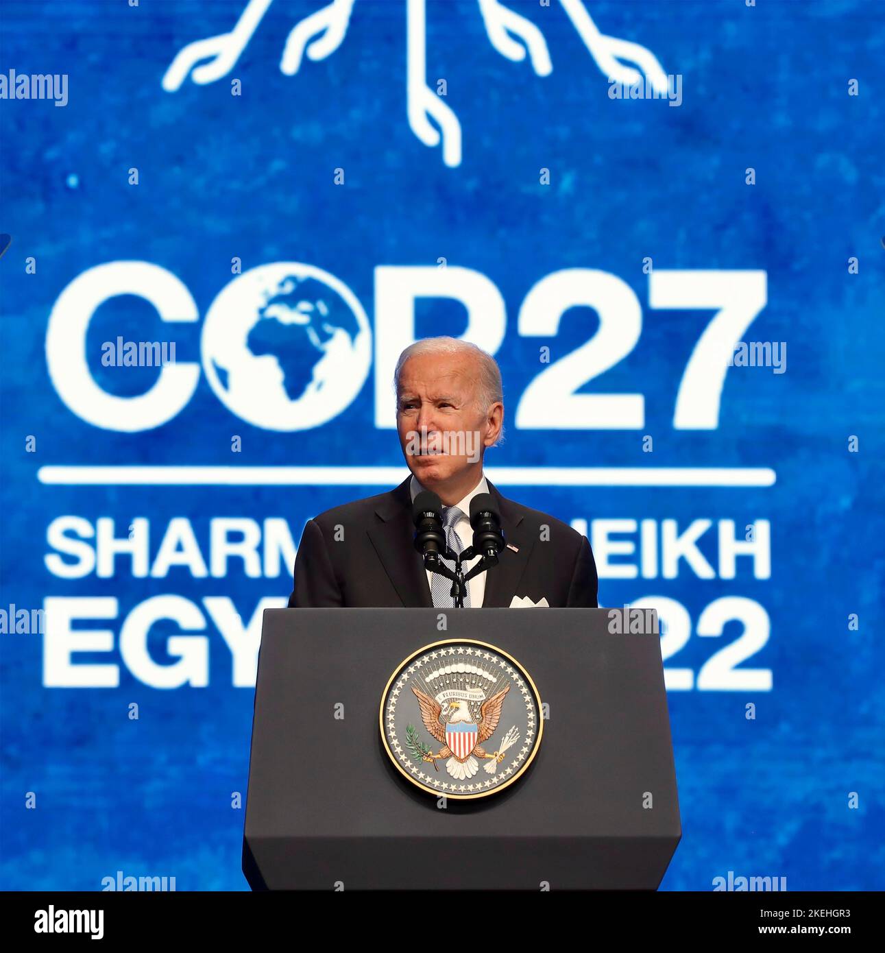 Sharm el-Sheikh, Egypt. 11th Nov, 2022. U.S. President Joe Biden, addresses the COP27 U.N ...