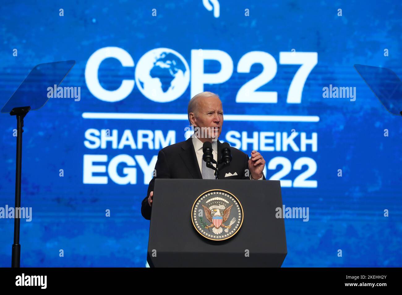 Sharm el-Sheikh, Egypt. 11th Nov, 2022. U.S. President Joe Biden, addresses the COP27 U.N ...