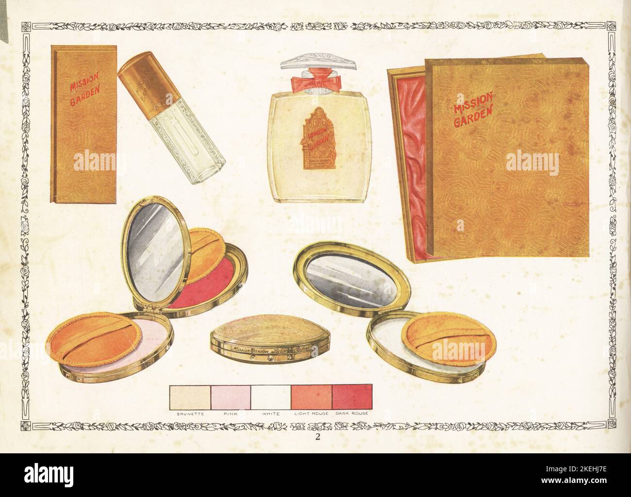 Mission Garden cosmetics from CPC, 1926. Flacon and bottle of perfume ...