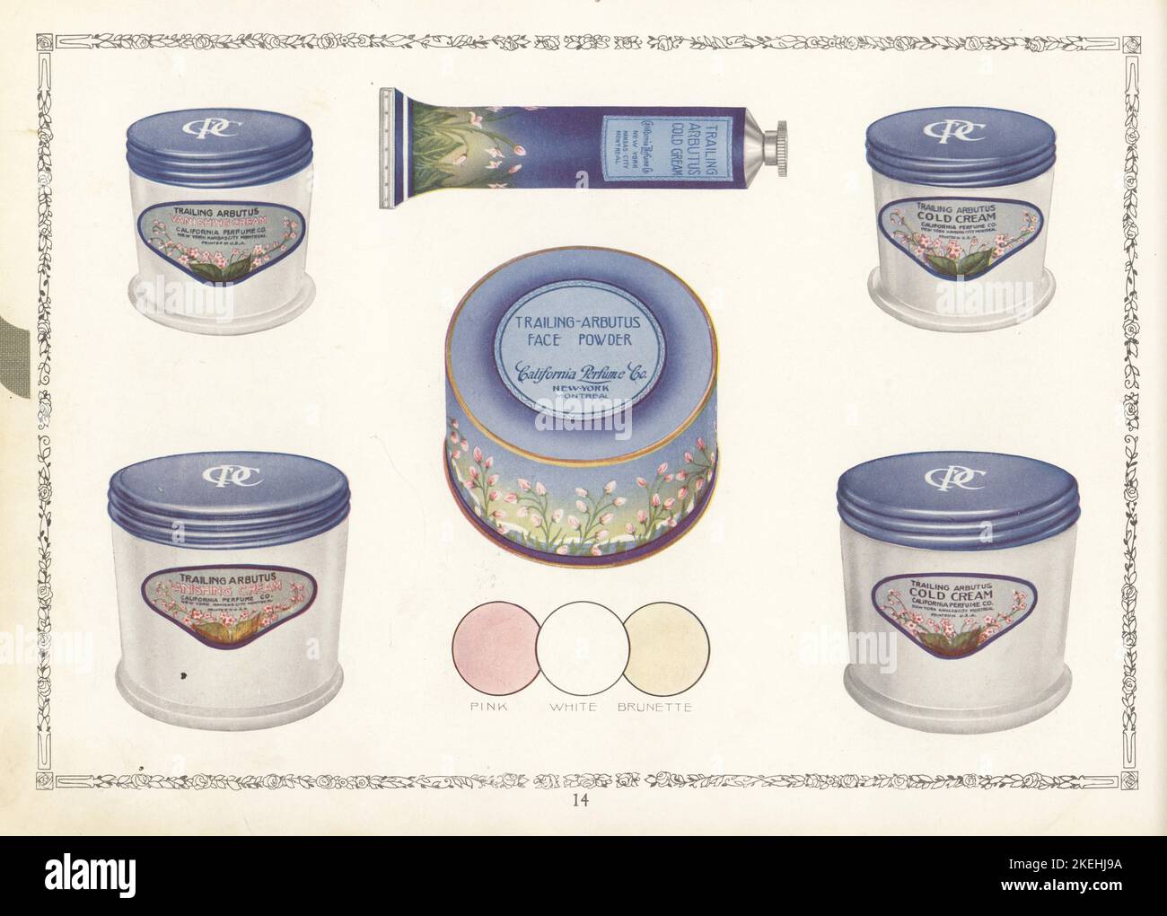 Trailing Arbutus brand cosmetics from CPC, 1926. Jars of Vanishing ...