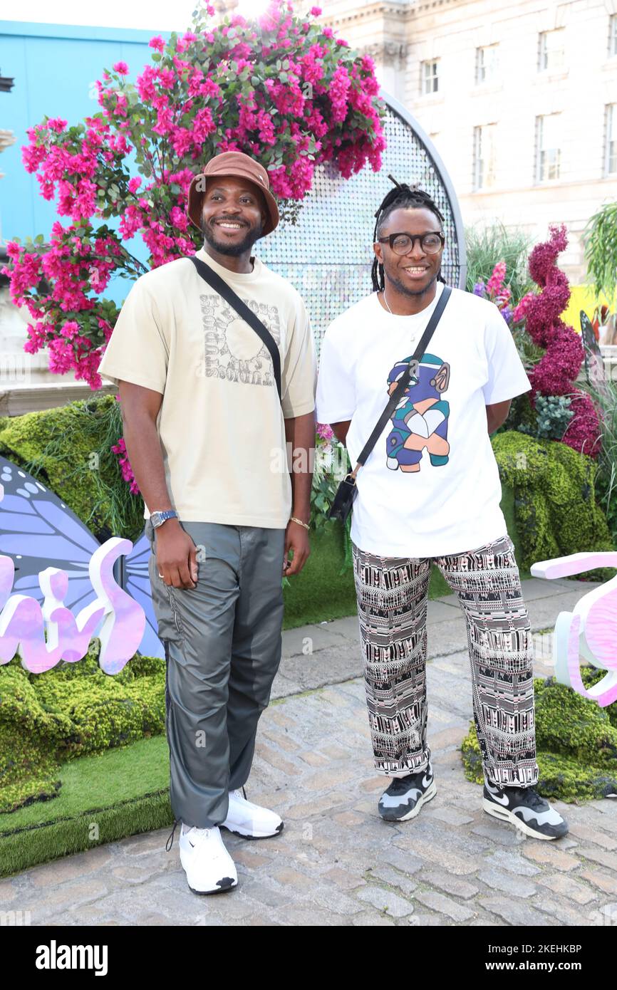 Yinka Ilori and Foday Dumbuya attend the opening Party for 'This Bright ...