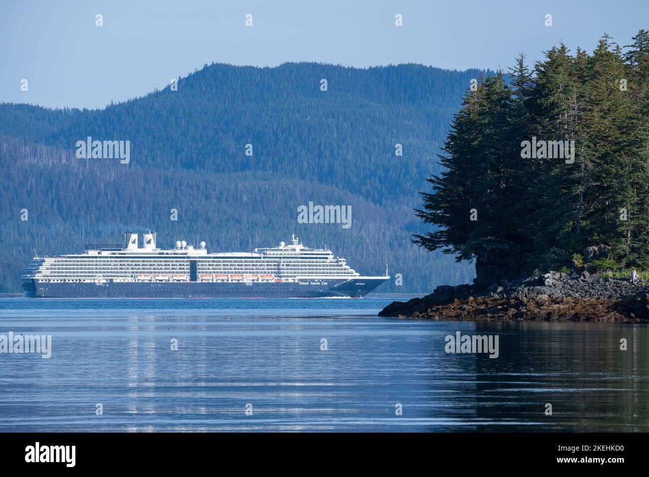 USA, SE Alaska, Inside Passage, Brother's Island area. Holland America ...