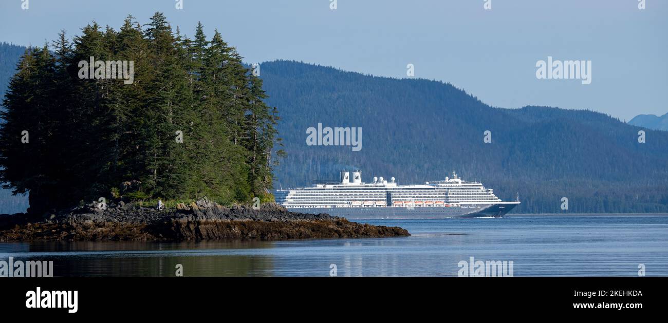 USA, SE Alaska, Inside Passage, Brother's Island area. Holland America ...