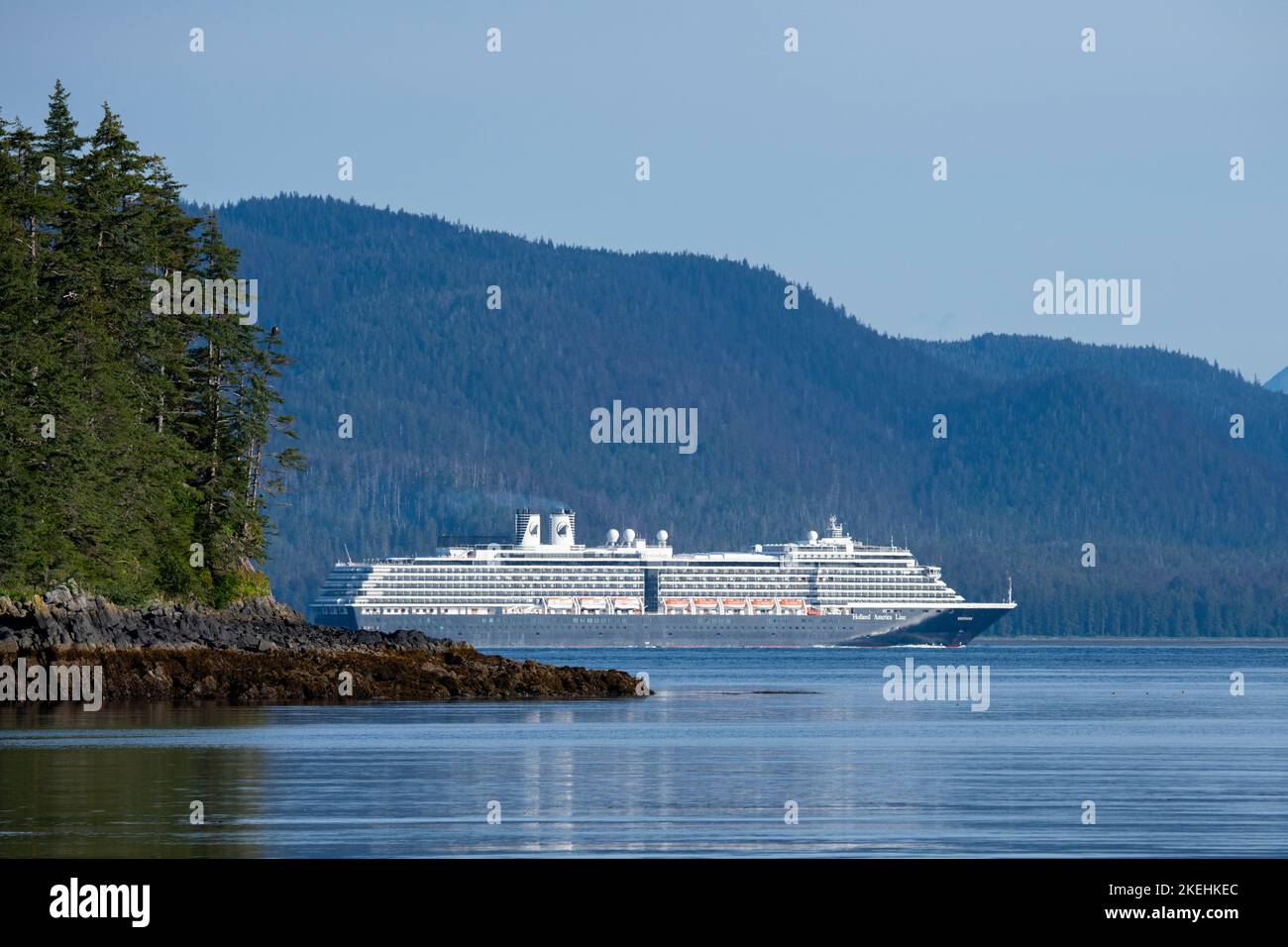 USA, SE Alaska, Inside Passage, Brother's Island area. Holland America ...