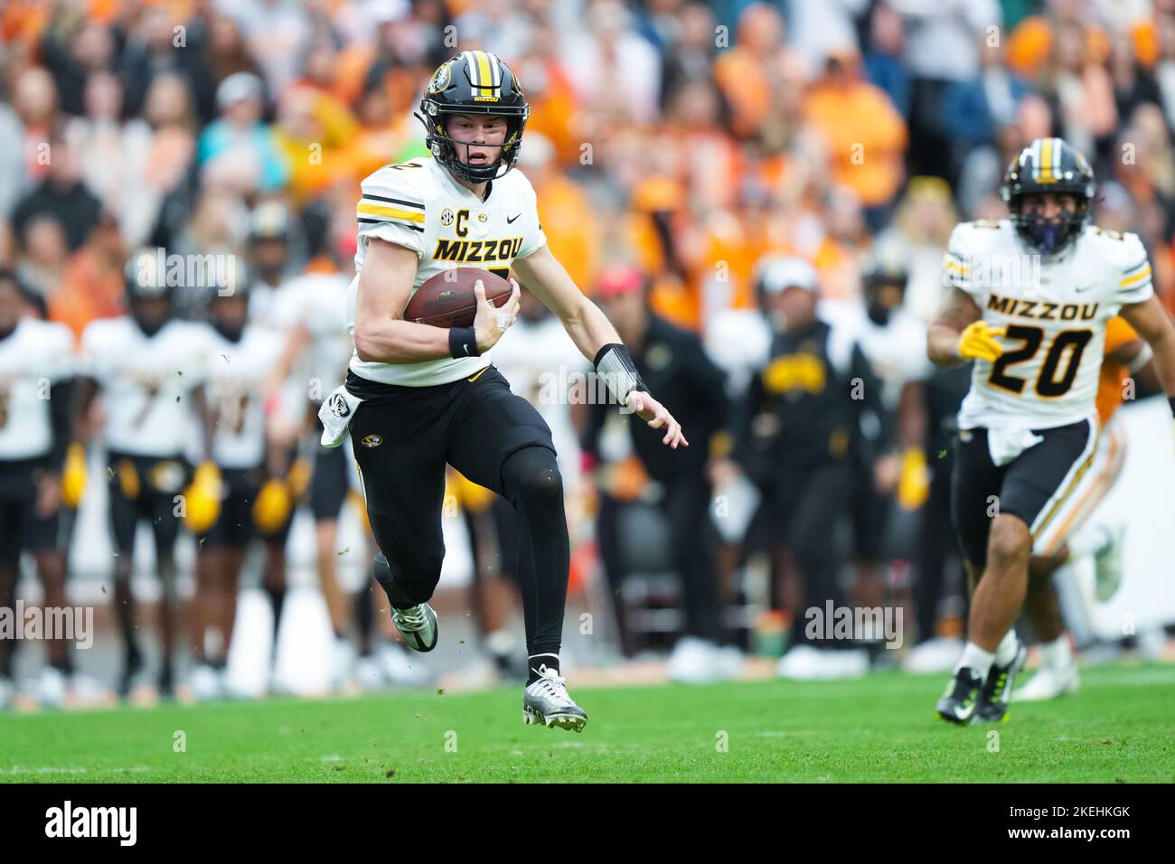 November 12, 2022: Brady Cook #12 of the Missouri Tigers runs the ball ...