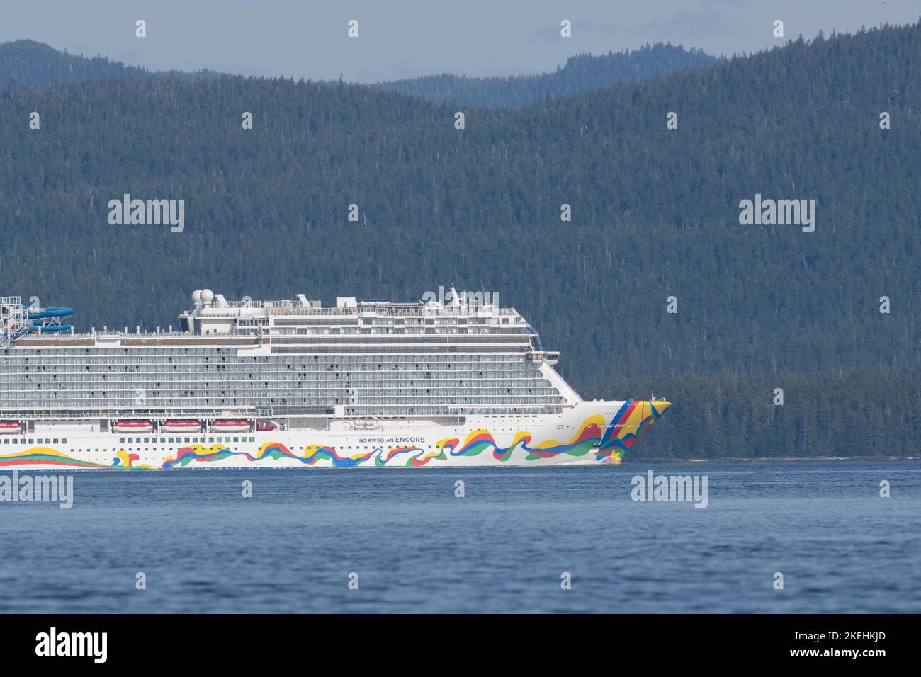 USA, SE Alaska, Inside Passage, Brother's Island area. Norwegian Cruise ...