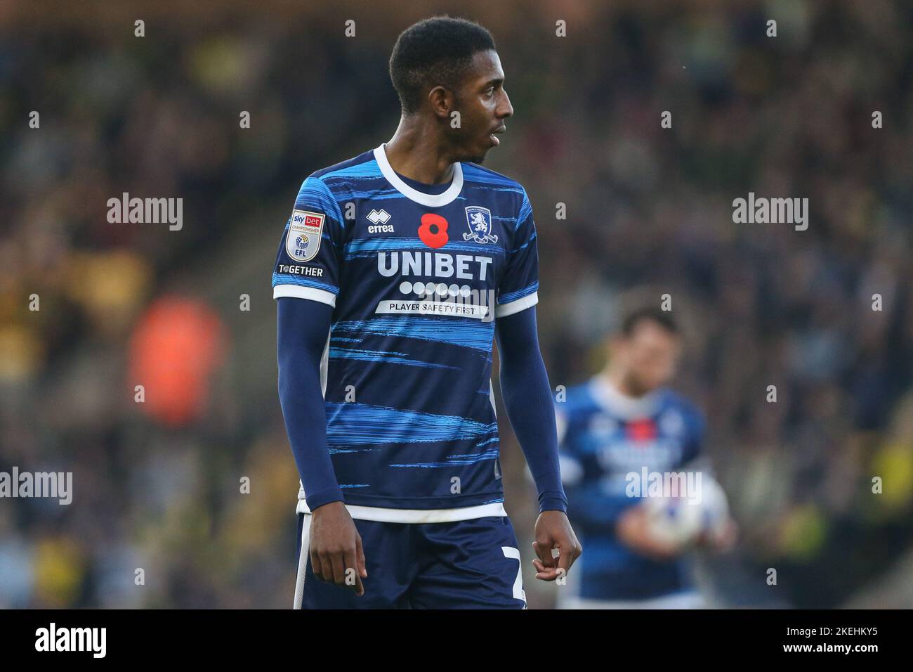 Isaiah Jones #2 of Middlesbrough during the Sky Bet Championship match ...