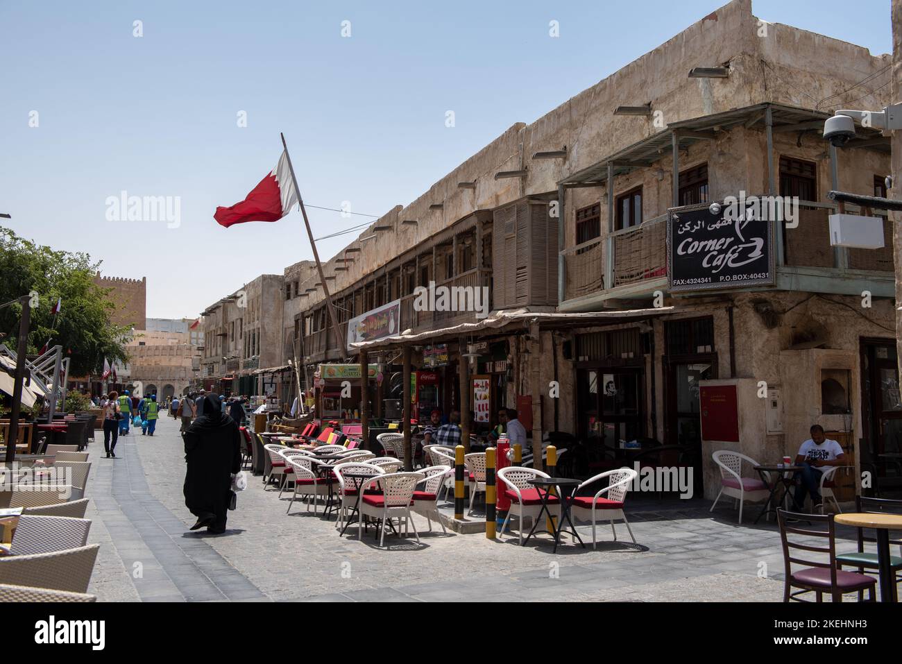 Doha, Qatar - May 4, 2018: Souq Waqif is a souk in Doha, in the state ...