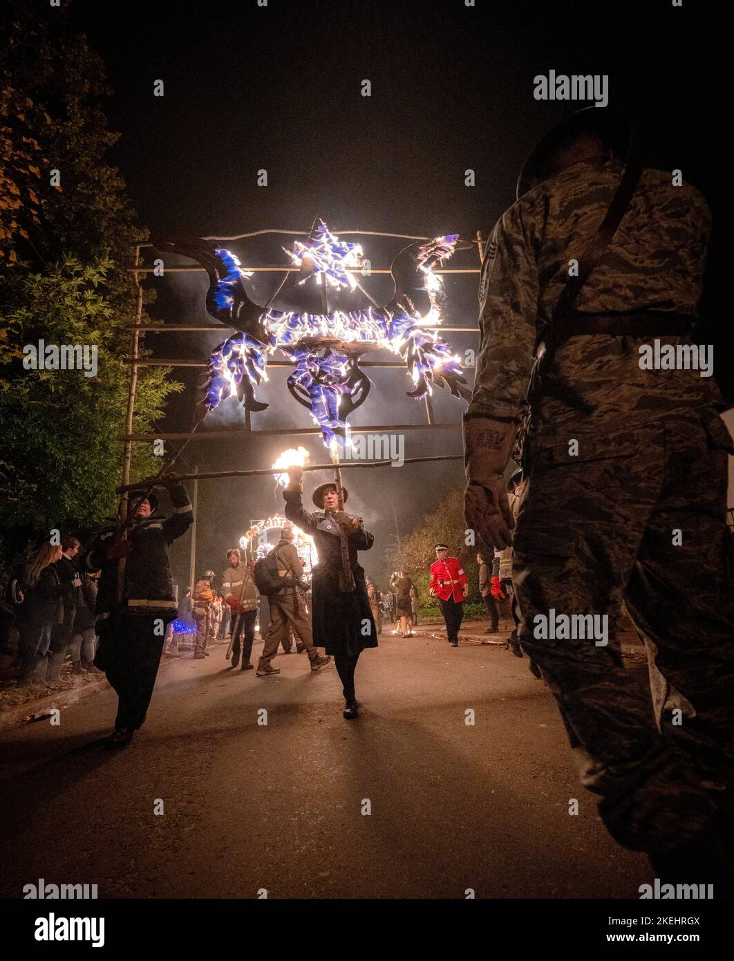 East Hoathly, UK. 12th Nov, 2022. Bonfire of remembrance: East Hoathly ...