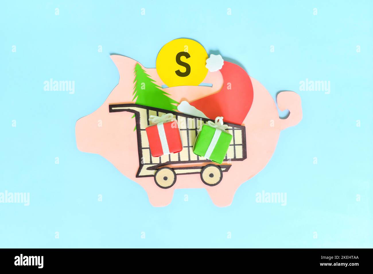 Save money for Christmas shopping, saving tips and budget concept ...