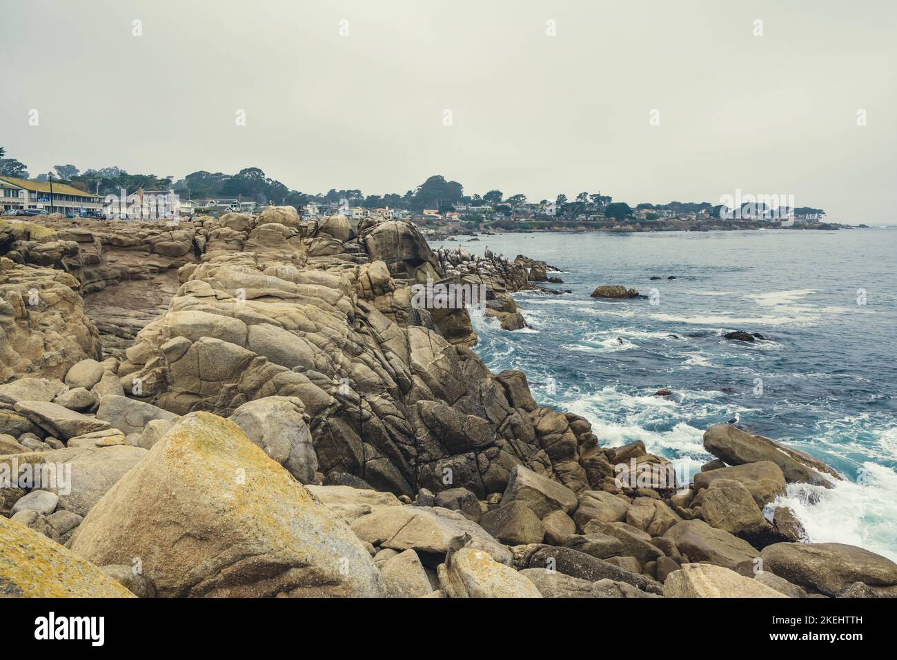 Monterey, California, USA - October 31, 2022. Lovers Point park and ...