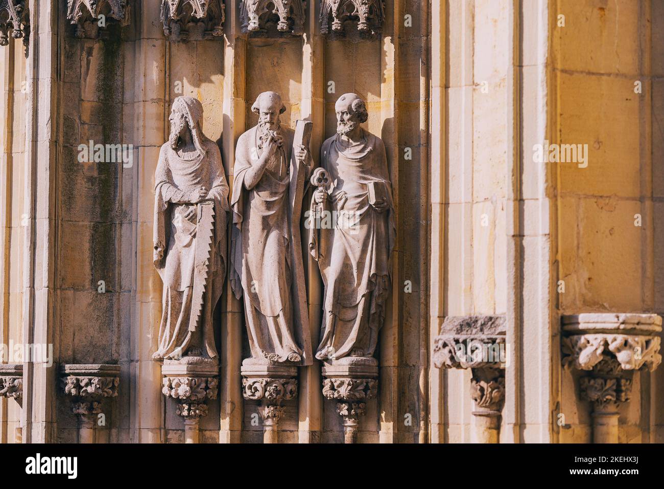 25 July 2022, Munster, Germany: Religious statues and sculptures on the ...