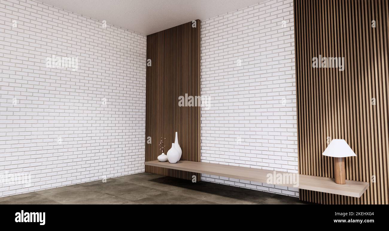 cabinet shelf in loft interior room minimal designs, 3d rendering Stock ...